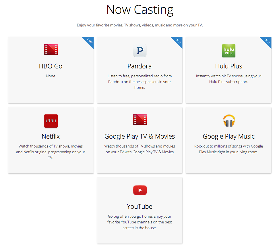 HBO Go displayed as supported Chromecast app in official site - The ...